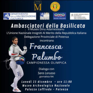 Potenza, l'atleta Palumbo premiata al Museo Archeologico. L'appuntamento