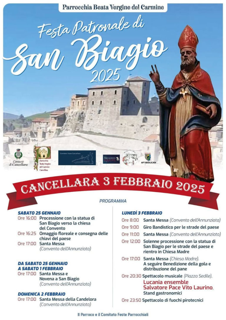 Cancellara celebra il Protettore San Biagio: auguri a chi porta il suo ...